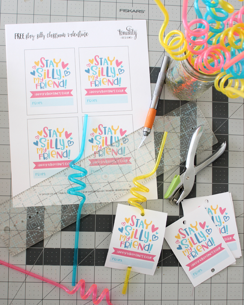 Printable Silly Straw Valentines - Tonality Designs