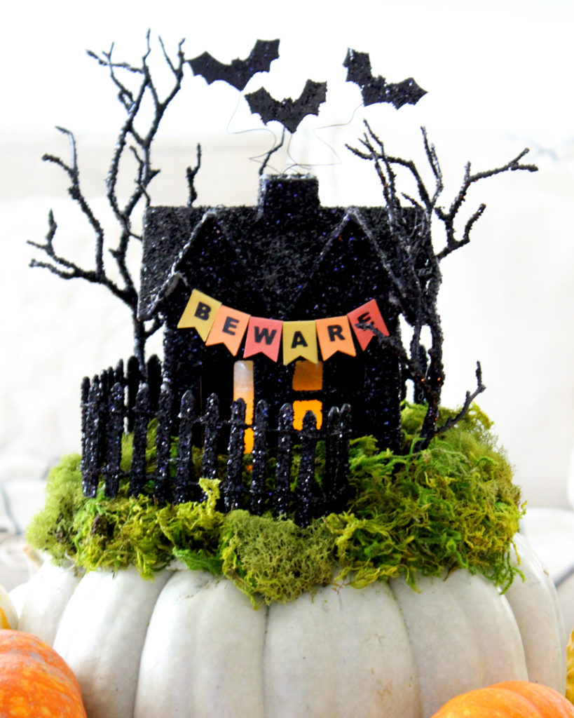 DIY Haunted House Pumpkin Centerpiece - Tonality Designs
